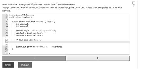 solved how do i write an if else statement in java print usernum1 is negative if usernum1