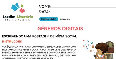 Gêneros textuais pdf Jardim Literário