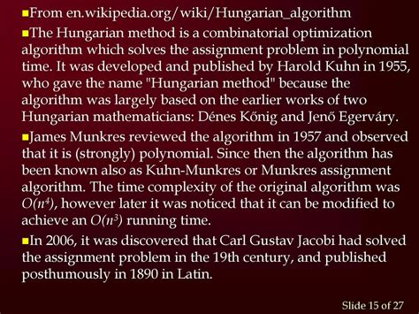 assignment problem hungarian algorithm and linear programming collected from the internet and