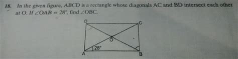 In The Given Figure ABCD Is A Rectangle Whose Diagonals AC And BD