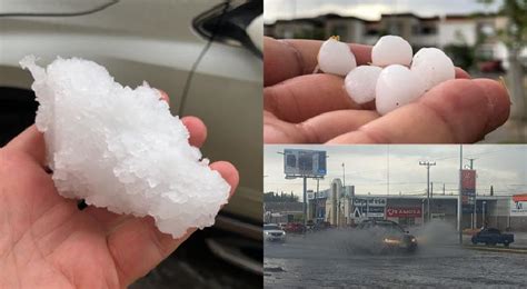 Fuerte Lluvia Con Granizo En La Ciudad