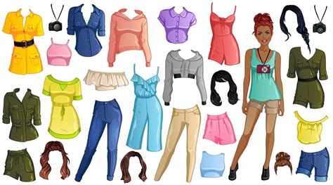 Boneca De Papel De Tempo De Viagem Bela Dama Roupas E Penteados