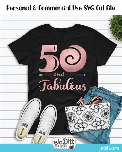 50 And Fabulous SVG 50th Birthday Svg Fifty And Fabulous Svg Birthday