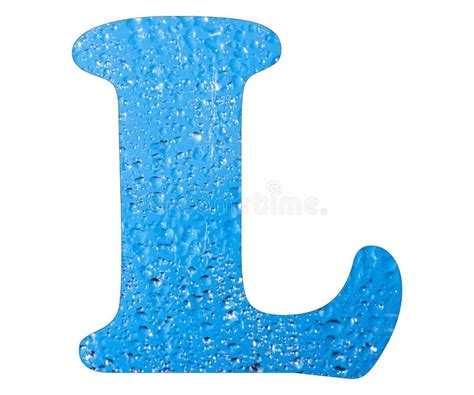 La Letra L Agua Azul Cae El Fondo Blanco Stock de ilustración