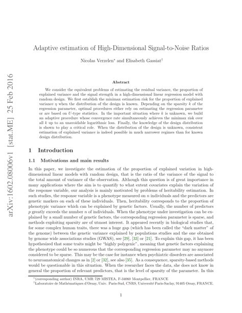 pdf adaptive estimation of high dimensional signal to noise ratios