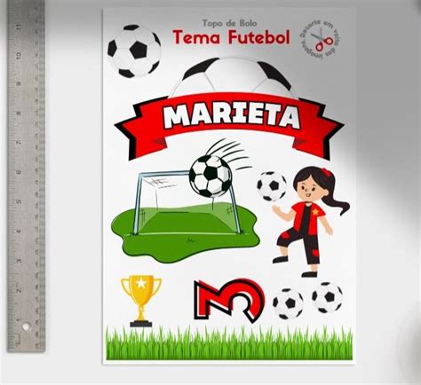 Topo De Bolo Futebol Arquivo De Corte Em Pdf Elo7 Recortes
