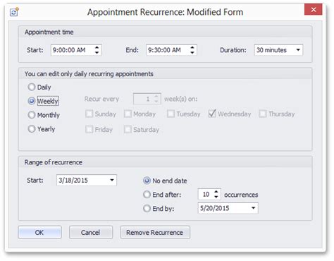 GitHub DevExpress Examples Winforms Scheduler Custom Recurrence Form