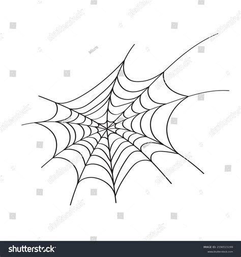 Spider Web Vector Illustration Outline Illustration Stock Vector