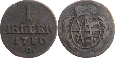 Sachsen Albertinische Linie 1 Heller 1780 C Friedrich August III