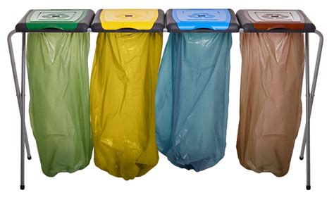 Metalowy Stojak Kosz do Segregacji Śmieci 4x120L Uchwyt Wieszak na 4