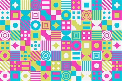 Premium Vector Colorful Geometric Shape Mosaic Pattern Background