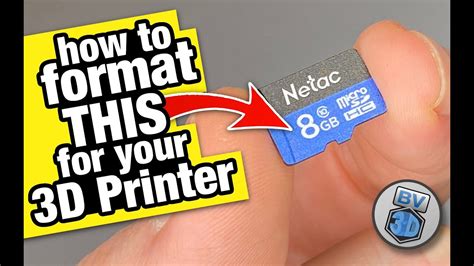 How To Format A Microsd Card For A D Printer Youtube