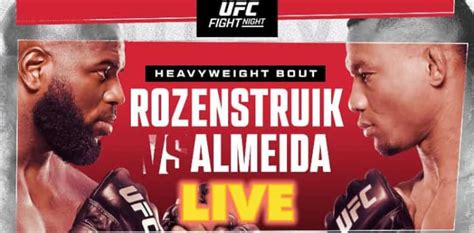 UFC Charlotte Live Results Rozenstruik Vs Almeida MMAWeekly