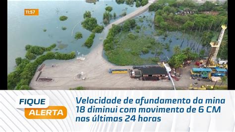 Velocidade De Afundamento Da Mina 18 Diminui Movimento De 6 CM Nas