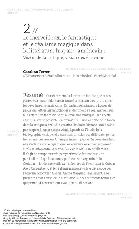 PDF Le merveilleux le fantastique et le réalisme magique dans la