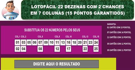 Planilha Lotof Cil Dezenas Chances Em Colunas