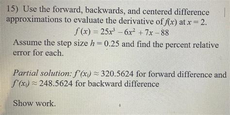 solved 15 use the forward backwards and centered