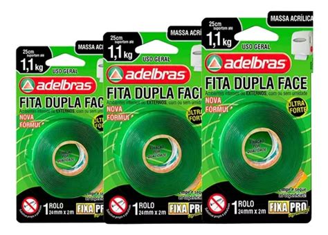 Fita Dupla Face Massa Acrílica Adelbras 1 1kg Fixação Forte
