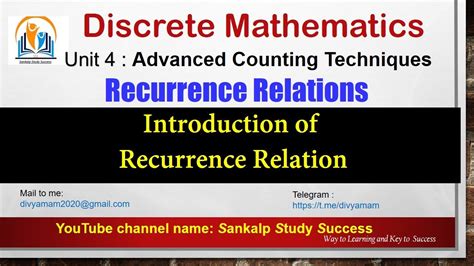 1troduction of recurrence relation discrete mathematics cse it youtube