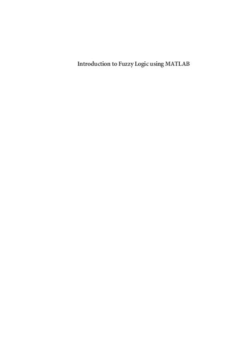 introduction to fuzzy logic with matlab and simulink