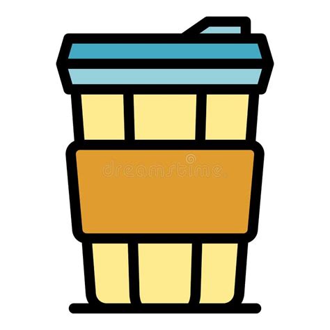 Symbol F R Kaffekopp Tecknad Filmstil Vektor Illustrationer