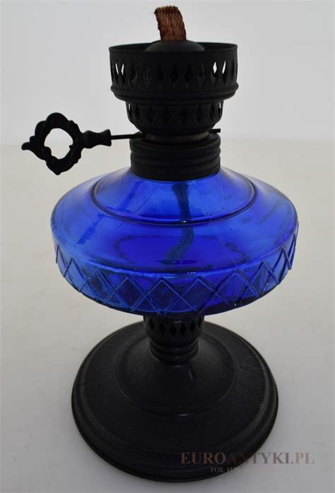 Zabytkowa Lampa Naftowa Fioletowa Lampy Antyki EuroAntyki