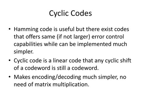 ppt cyclic codes powerpoint presentation free download id 314590