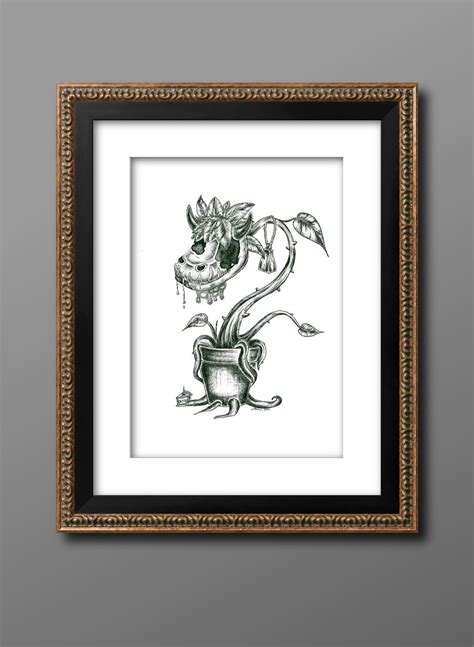 Illustrated A Cowplant The Sims Wall Art Print Etsy