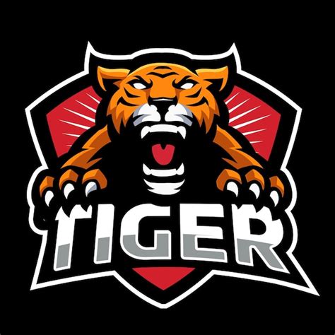 Juegos De Logotipo De Esport De Cabeza De Tigre Vector Premium