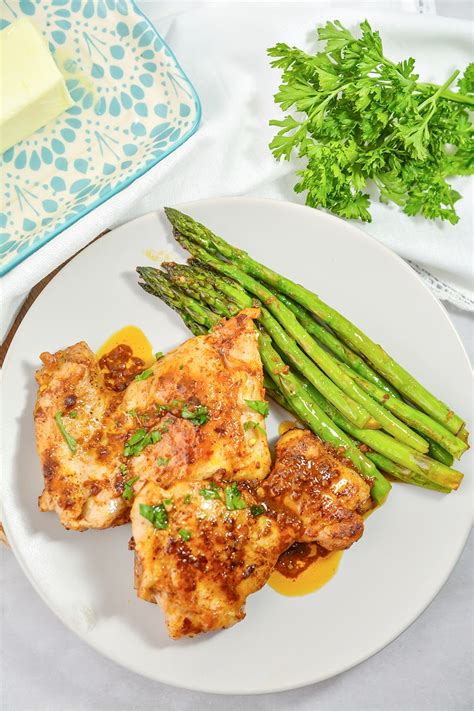 Keto Garlic Butter Chicken Thighs And Asparagus