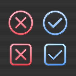 Check Mark And Cross Mark Icon Isolated Royalty Free Vector