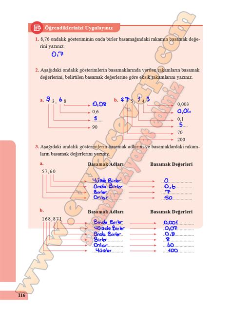 5 Sınıf Özgün Yayınları Matematik Ders Kitabı Cevapları Sayfa 114 115 116