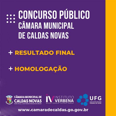 CÂMARA MUNICIPAL DE CALDAS NOVAS HOMOLOGA O RESULTADO FINAL DO CONCURSO