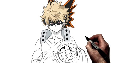How To Draw Bakugo Step By Step My Hero Academia YouTube