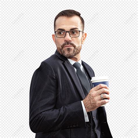 Foreign Business Man Holding Coffee In Hand PNG White Transparent And