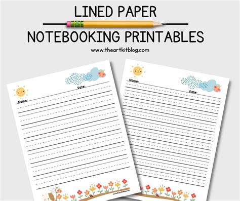 Cute Lined Handwriting Paper For Spring Free Printable PDF The Art Kit