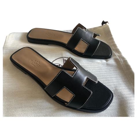 Hermès Oran Cuir Noir ref 193189 Joli Closet