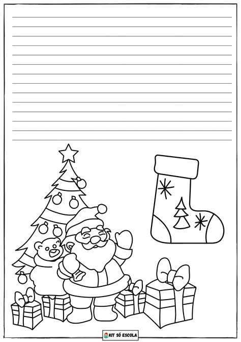 Modelos de Cartas para o Papai Noel Para imprimir e colorir 1 SÓ ESCOLA