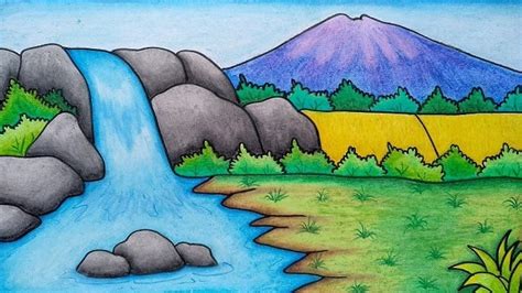 Lukisan Pemandangan Alam Yang Sederhana