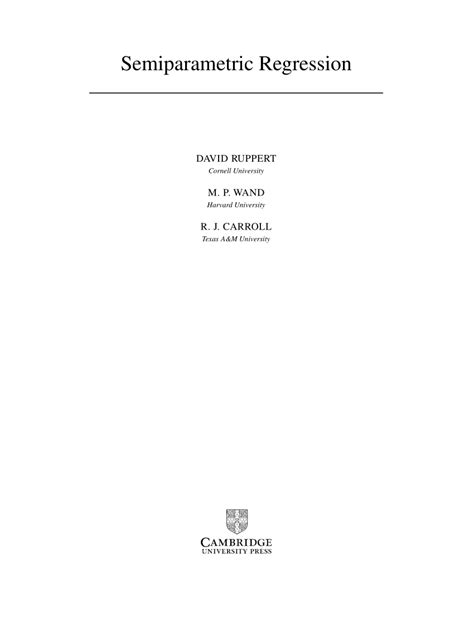 pdf semiparametric regression