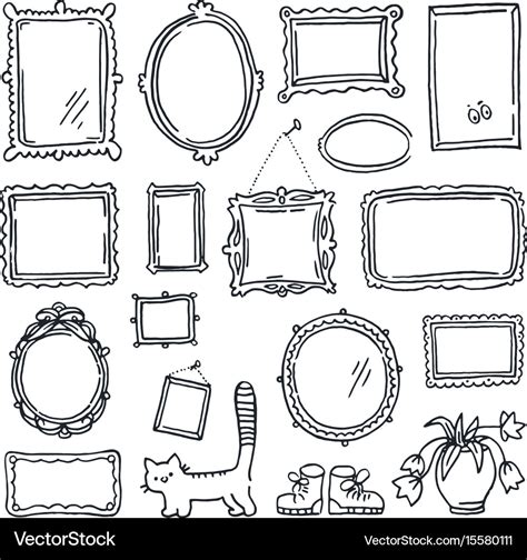 Free Hand Drawing Picture Frames Royalty Free Vector Image
