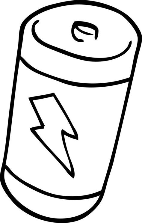 Line Drawing Cartoon Battery 12146369 Vector Art At Vecteezy