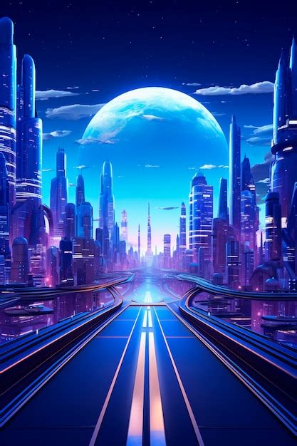 Ruchliwa Futurystyczna Panorama Miasta Zdjęcia darmowe pobieranie na