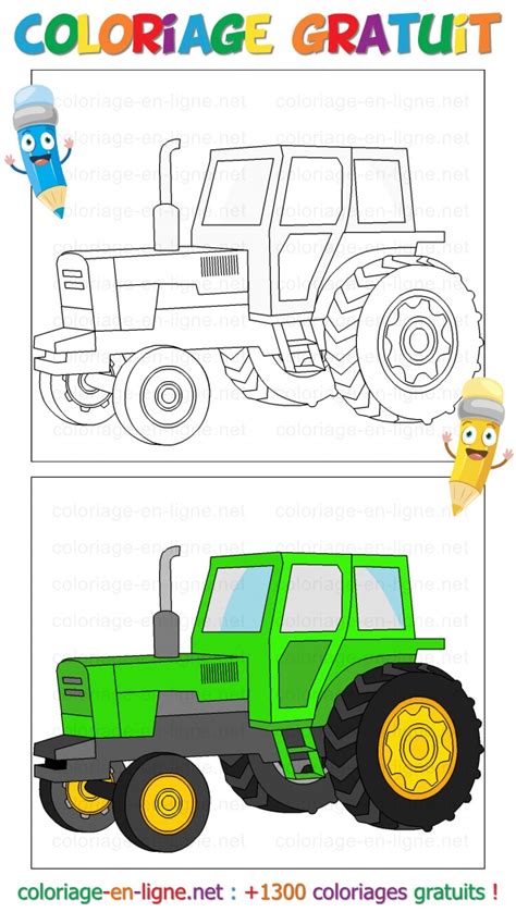 Coloriage Tracteur agricole Coloriage à imprimer ou à faire en ligne