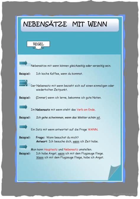 2 207 Wenn Deutsch DAF Arbeitsblätter pdf doc