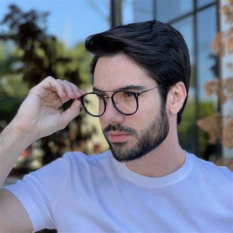 Óculos de Grau Masculino Redondo Preto Heitor Safine