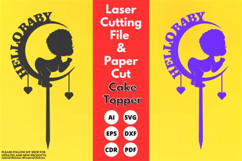 Baby Birthday Cake Topper Svg Laser Cut Grafik Von Tofigh Lang