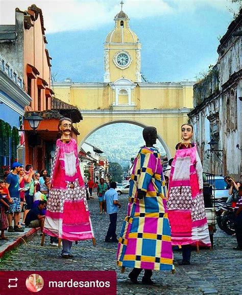 Baile De Los Gigantes Traditional Dance In Antigua Guatemala
