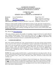 2021 2022 W POLI 1002 03 Pdf DALHOUSIE UNIVERSITY FACULTY OF ARTS AND
