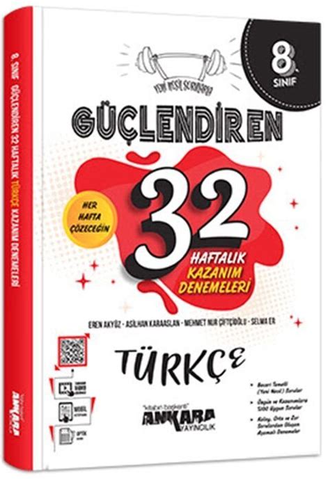 Ankara Yayıncılık 8 Sınıf Türkçe Güçlendiren 32 Haftalık Kazanım